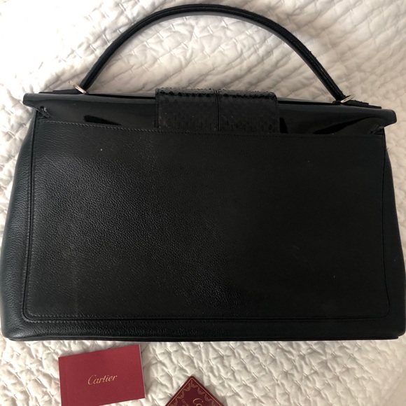 Cartier | Bags | Nwot Cartier Black Leather And Elaphe Snakeskin | Poshmark